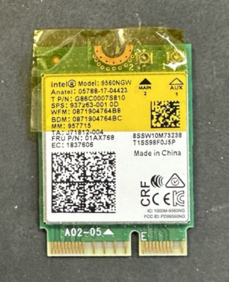 INTEL 9560NGW DUAL BAND WIRELESS-AC 9560 BLUETOOTH 5.1 WIFI CARD ...