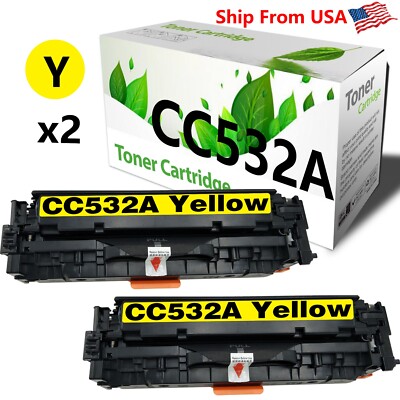 (2PK,Yellow) 304A Toner Cartridge CC532A for 2024dn Printer | eBay