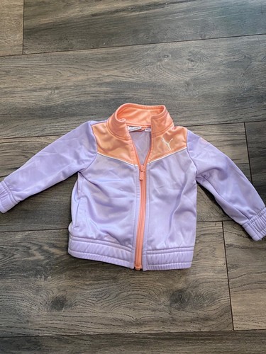 infant baby girl puma coral periwinkle zip up track suit jacket size 3 ...