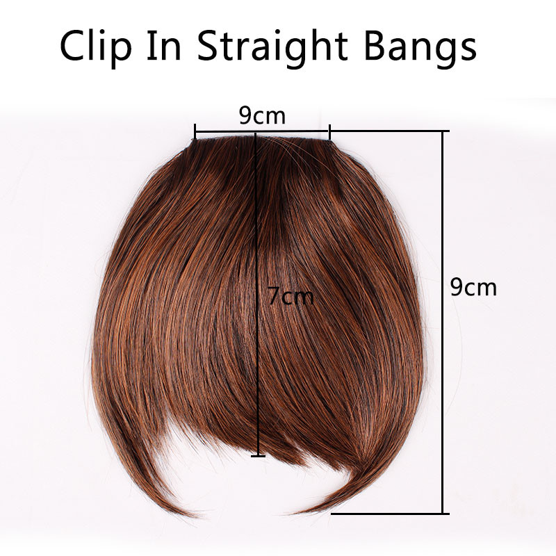 US Stock Side Bangs Clip In Neat Bang Fringes Clip in Hair Extensions ...