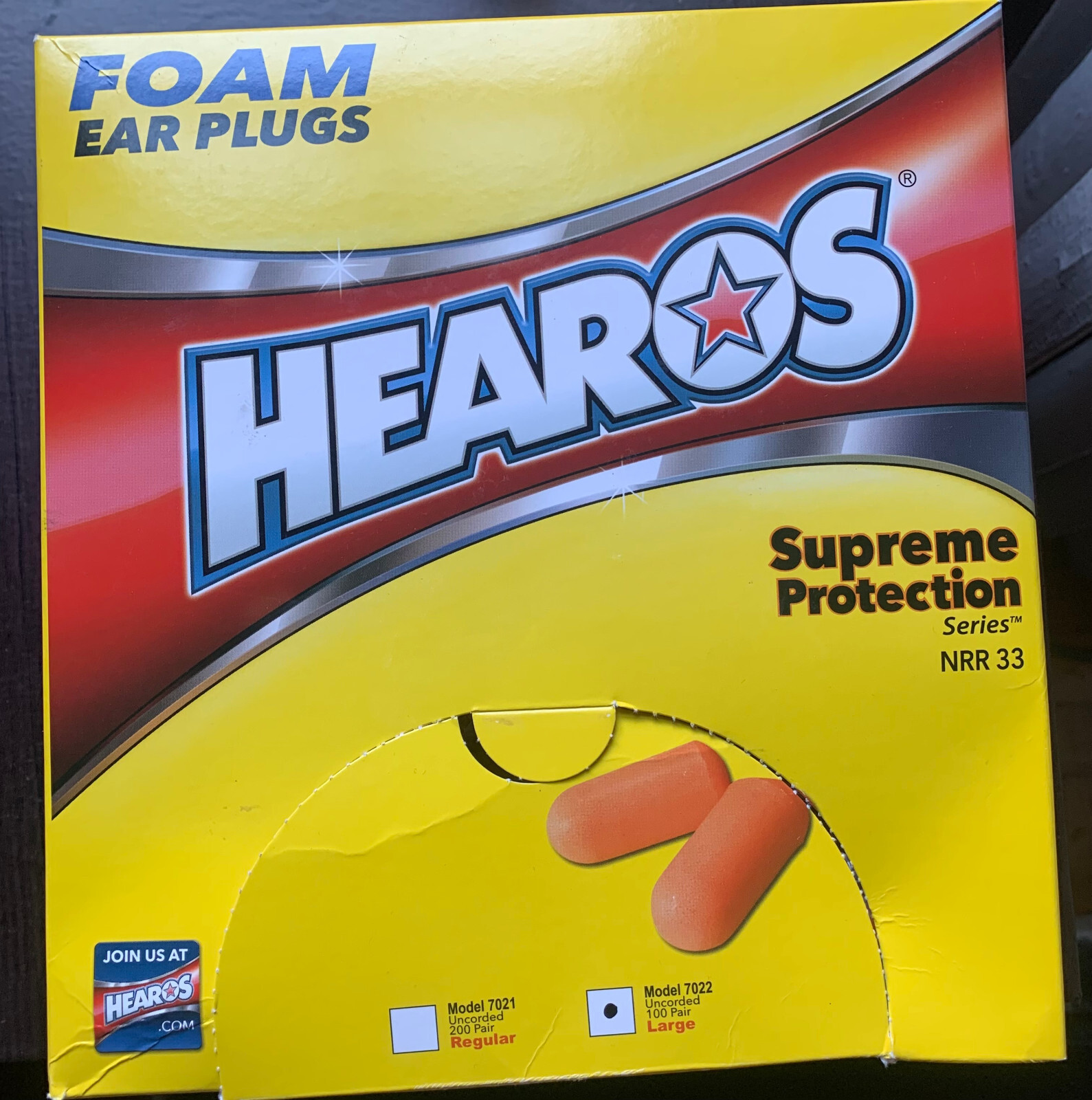 100 Pairs Hearos Foam Large Ear Plugs NRR 33 Supreme Protection 7022 ...