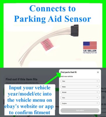 fits Kia Hyundai Parking Aid Assist Sensor Bumper Connector Plug Wiring ...