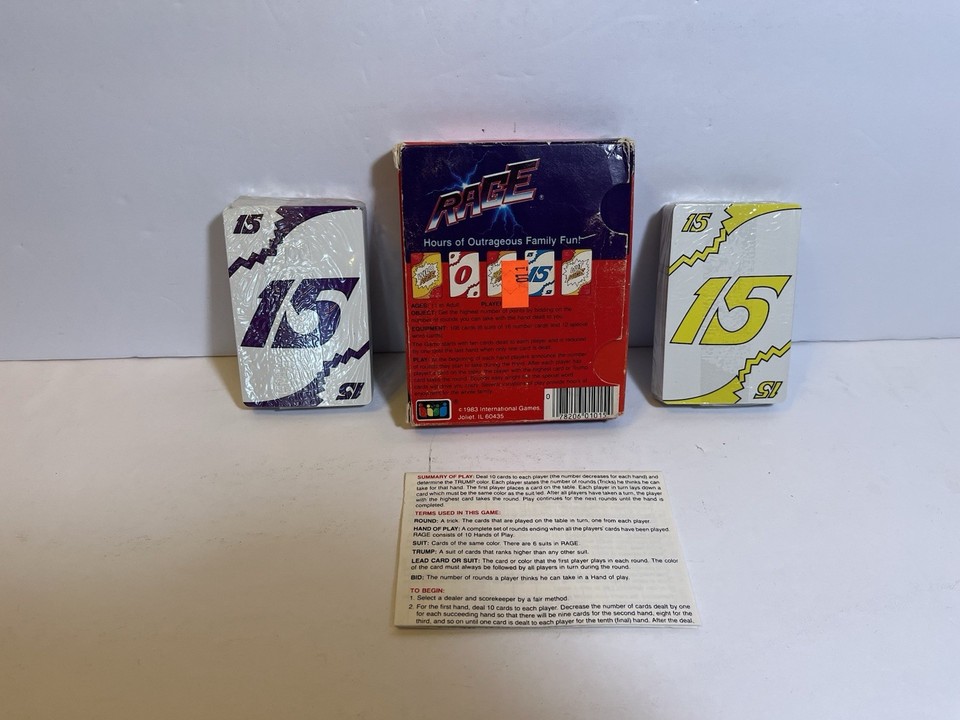 UNO Rage Card Game 1983 New Old Stock - Sealed Decks | eBay