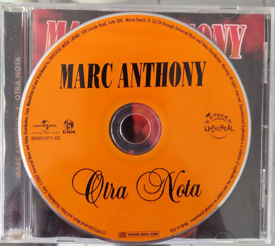 Marc Anthony - Otra Nota (CD, Mar-2003, Universal Music Latino ...