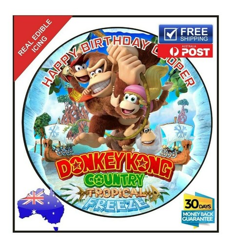 Donkey Kong Country Edible Icing Sheet Image Cake Birthday Party Topper ...