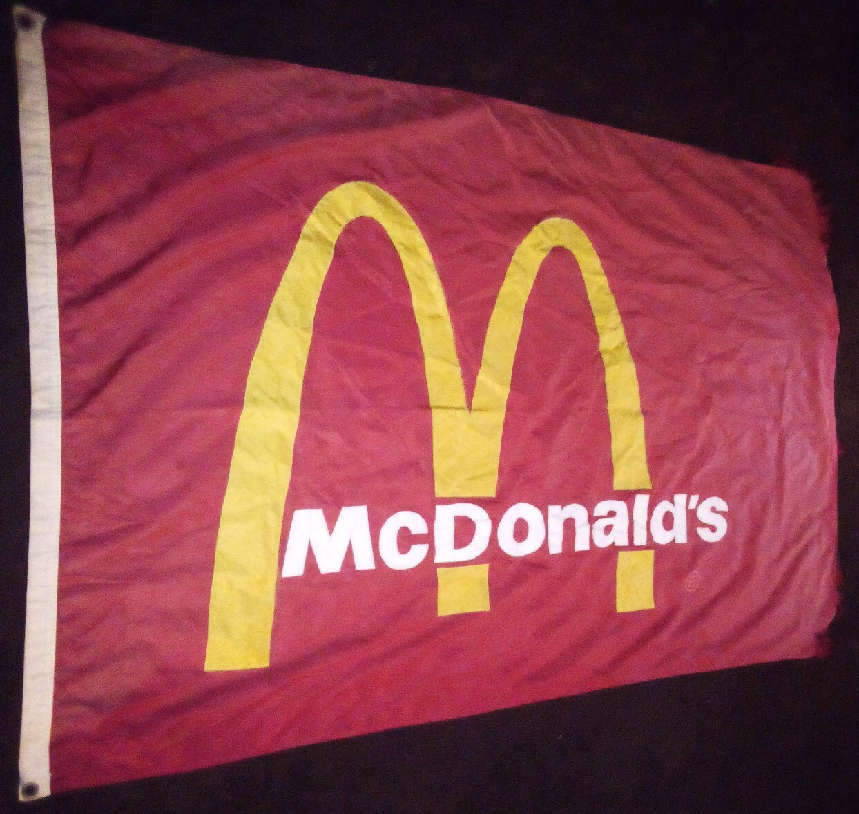Vintage Lot of 2 McDonalds 6’x45 1/2" & 6'x46" Sewn Flag Actual Store ...