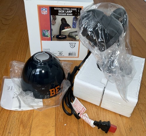 NFL Desk Lamp, Chicago Bears The Memory Company Dark Blue College Metal ...