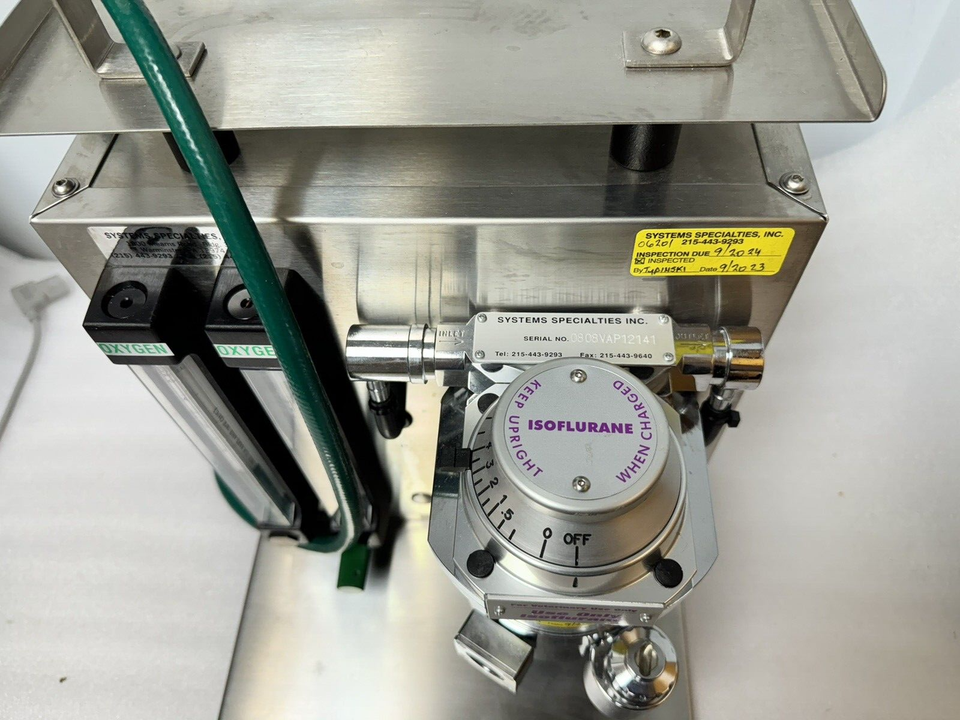 System Specialties Veterinary Isoflurane Vaporizer Canister w/Flow ...