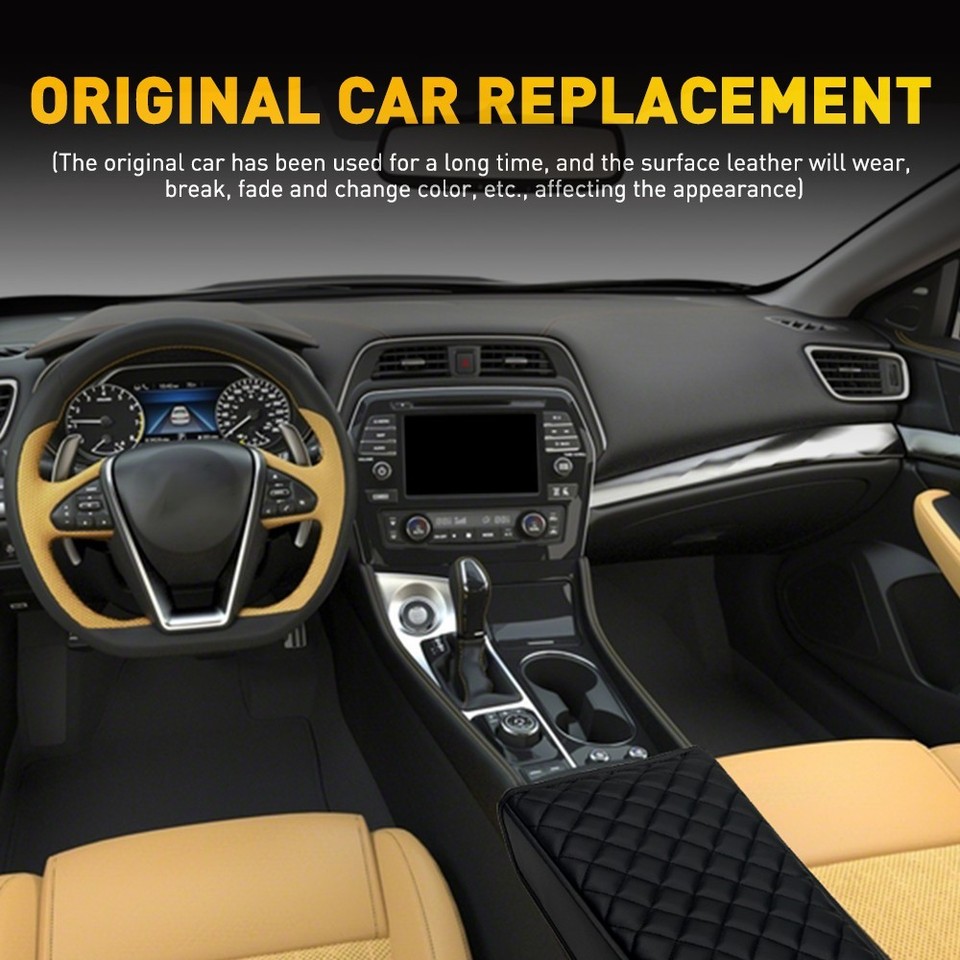 Black For Nissan Maxima 2016-2024 Center Console Lid Armrest Leather ...