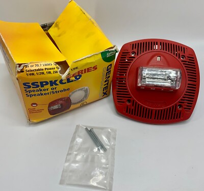 Gentex # SSPK24CLPR Low Profile Ceiling Mount Speaker/Strobe, Red (5050 ...