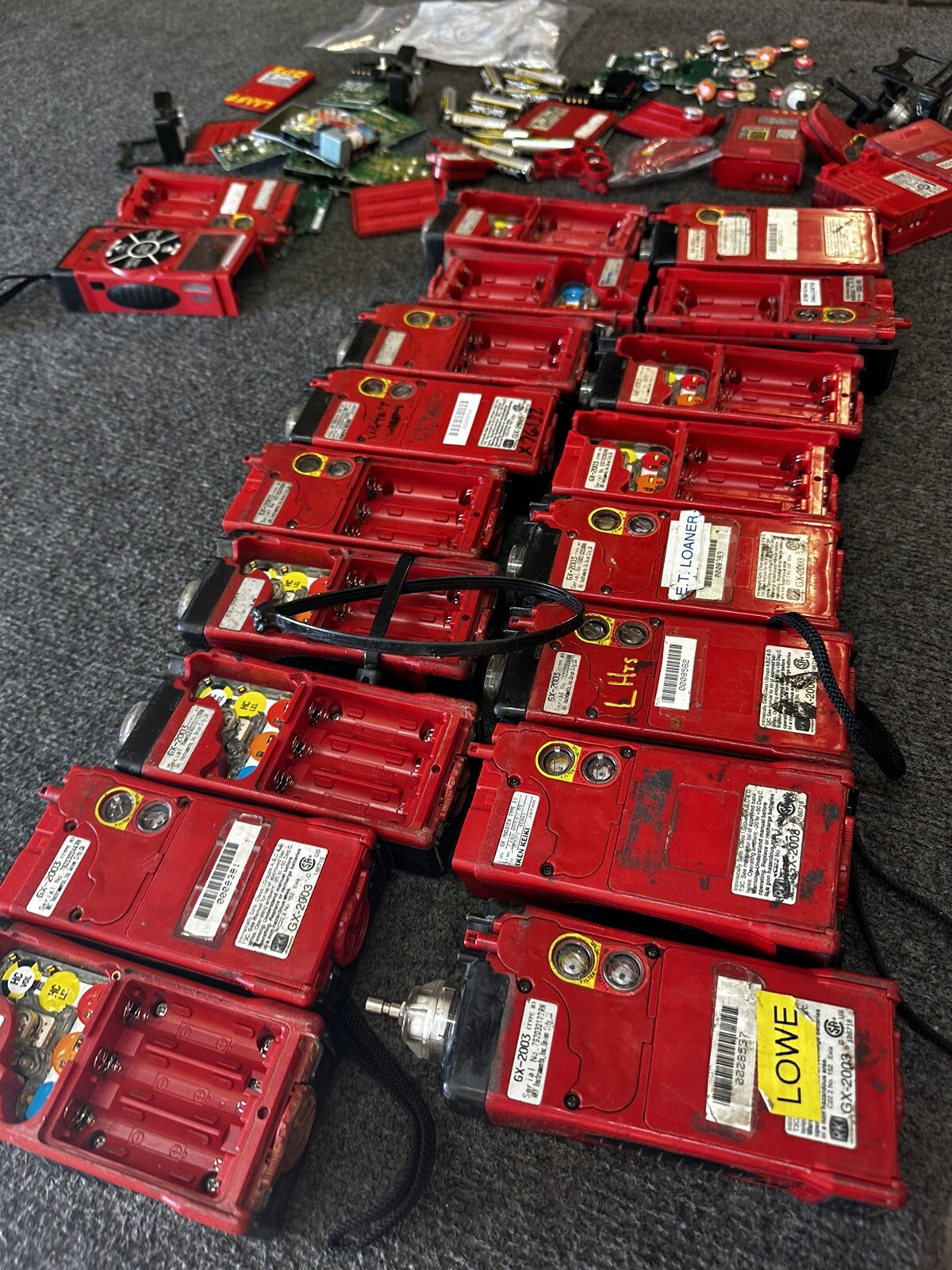 Lot Of 18 RKI Instruments GX 2003 Gas Detector Monitor PARTS REPAIR lot-of-18-rki-instruments-gx-2003-gas-detector-monitor-parts-repair