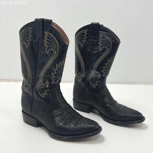 Jar Boots Black Western Cowboy Leather Boot Men 7.5 | eBay