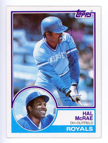 Hal McRae Signed 1983 Topps #25 Card Kansas City Royals Autographed ...