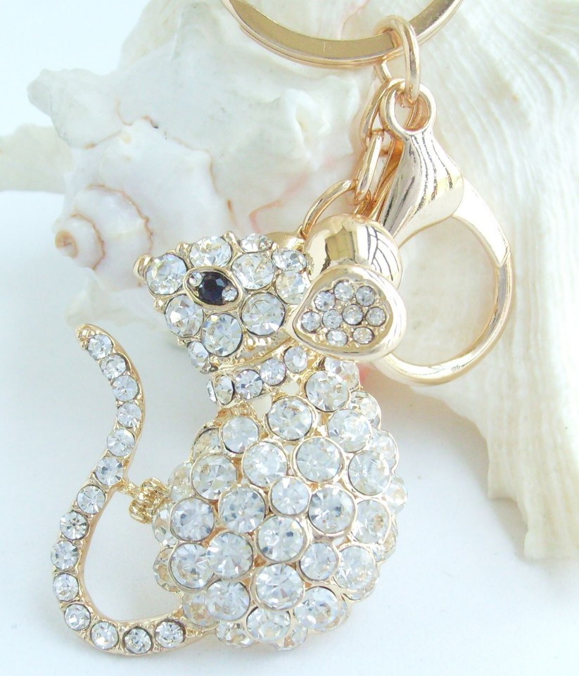 Austrian Crystal Animal 1.97" Mouse Rat Keychain Pendant K03276 | eBay