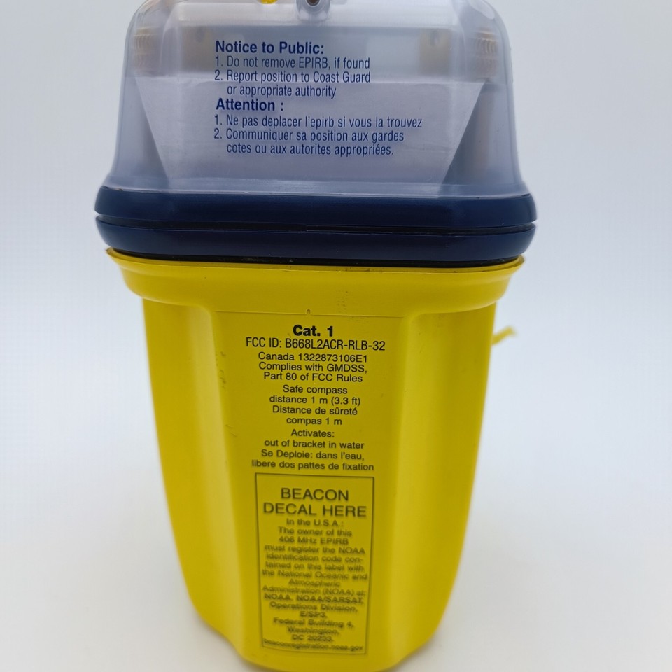 ACR Satellite 2 406 EPIRB Rlb-32 Cat 1 Epiev f/ Hydrostatic Release PLB ...