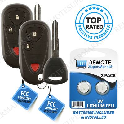 2 Replacement for Acura 2002 2003 2004 2005 2006 RSX Remote Car Key Fob ...