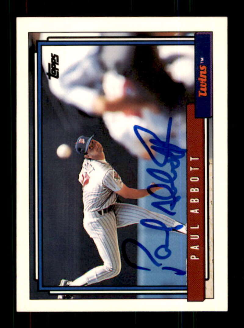 1992 Topps #781 Paul Abbott AUTOGRAPHED!! Twins 239890 | eBay