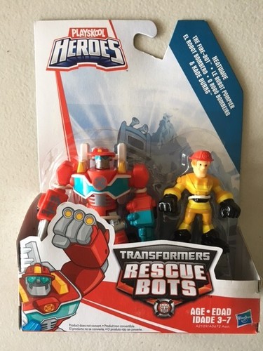 TRANSFORMERS RESCUE BOTS HEATWAVE THE FIRE-BOT & KADE BURNS FIGURES NEW ...