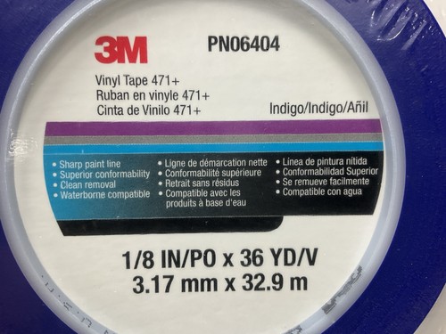 3M 06404 Vinyl Fine Line Masking Tape 471+ (1/8" X 36 Yards) Indigo | eBay