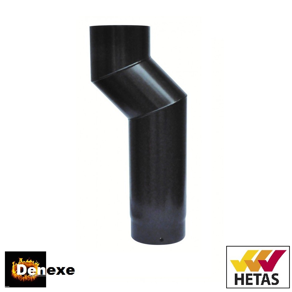 Offset Bend Vitreous Enamel Matt Black Flue Pipe Wood Burning Stoves ...