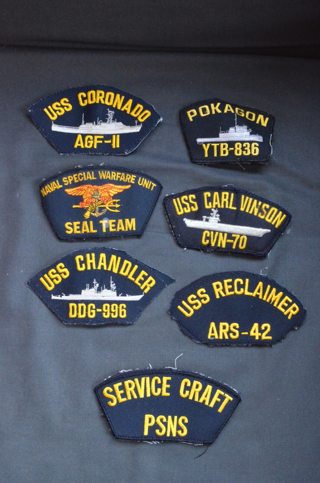 Lot of 7 Navy Military Patch USS Coronado Chandler Pokagon Carl Vinson ...