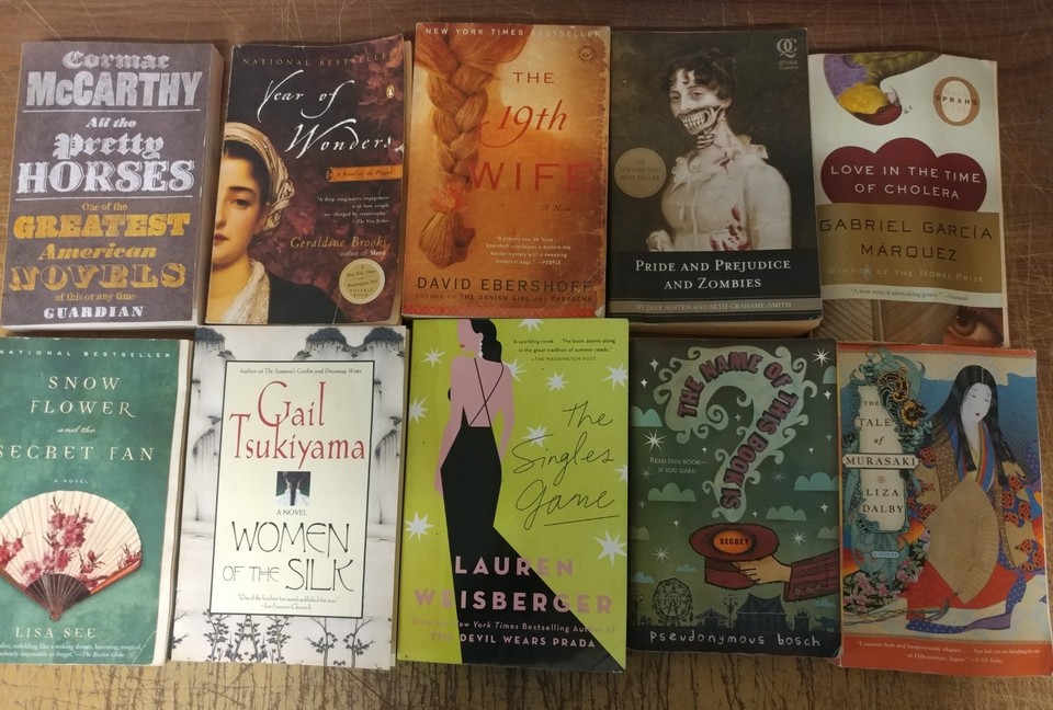 Lot of 100 Large Trade Literature Fiction Paperback BestSeller UNSORTED ...