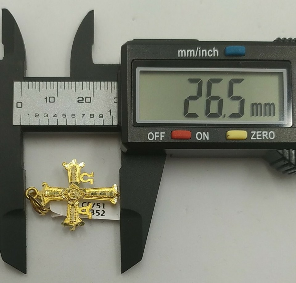 18K Gold Pendant And Chain. Cruz De La Victoria Alfa-Omega | eBay UK