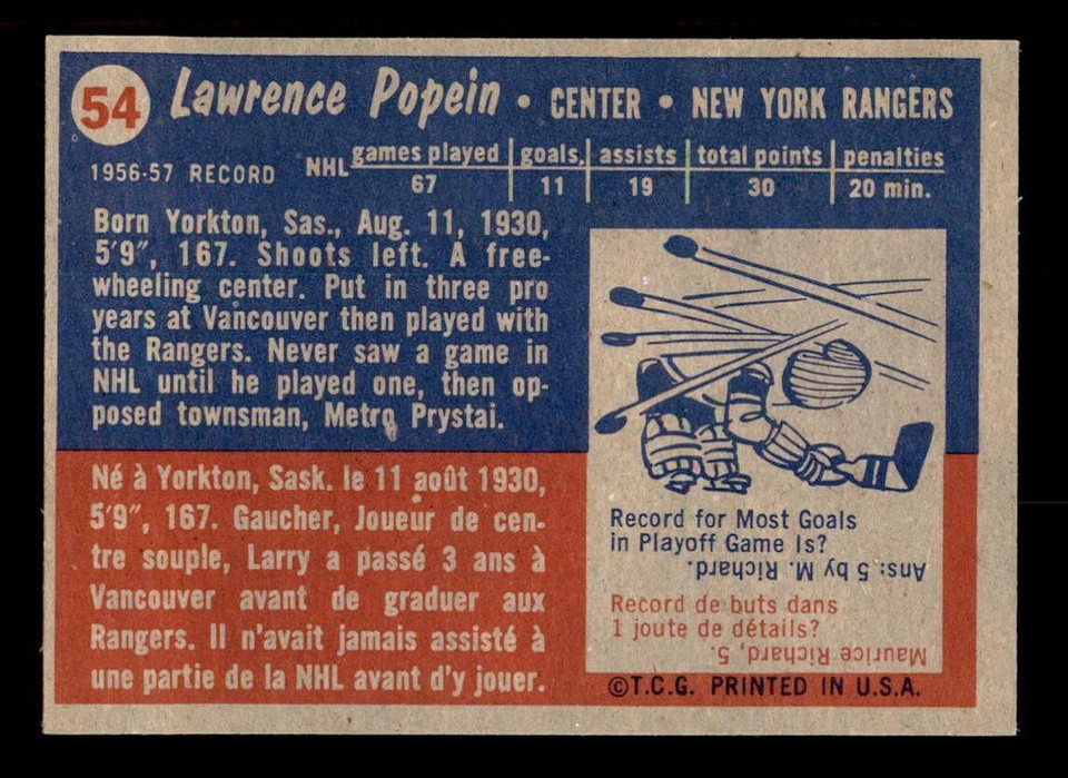 1957 Topps #54 Larry Popein - NM | eBay