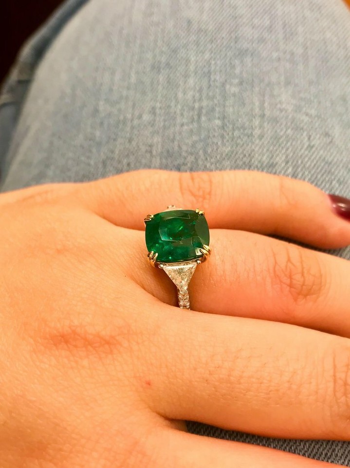 Real 935 Silver Emilio 6.26CT Genuine Emerald Cubic Zirconia ...