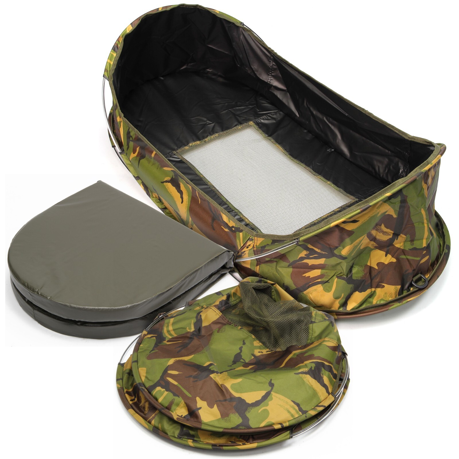 DNA Camo Pop-Up Cradle Padded Unhooking Mat Quick Folding 2 Pegs Carp ...