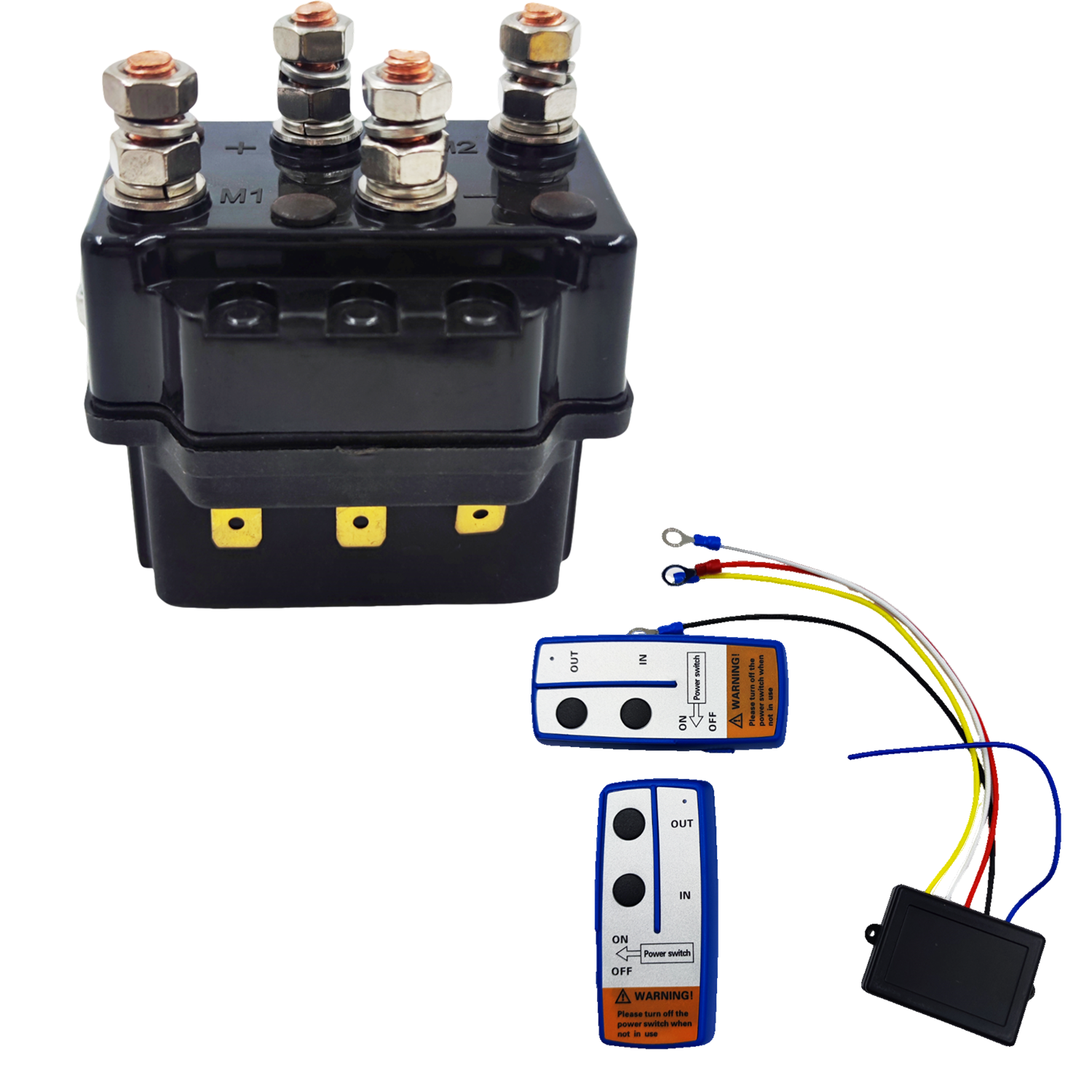 12V 500A Winch Solenoid Relay Contactor 8000-12000LB 2X Wireless Remote ...