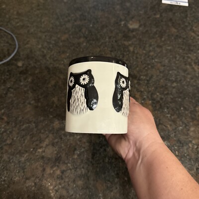 Kate Williams Global Design Connections Black & White Owl Mug Cup NWOB ...