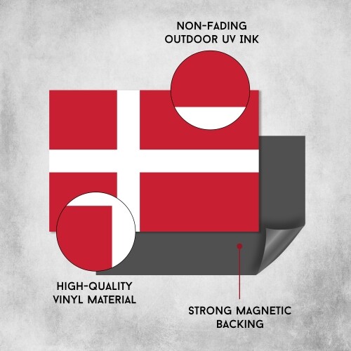 Denmark Danish Flag Car Magnet Decal 4 x 6 Heavy Duty for Car Truck SUV ...