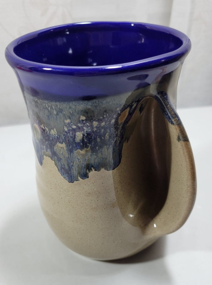 Clay In Motion Neher Pottery Right-Hand Warmer Mug Signed 2019 Blue ...