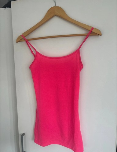 Primark Neon Pink Spaghetti Strap Cami Vest Top Size 4/6 XSmall Womens ...