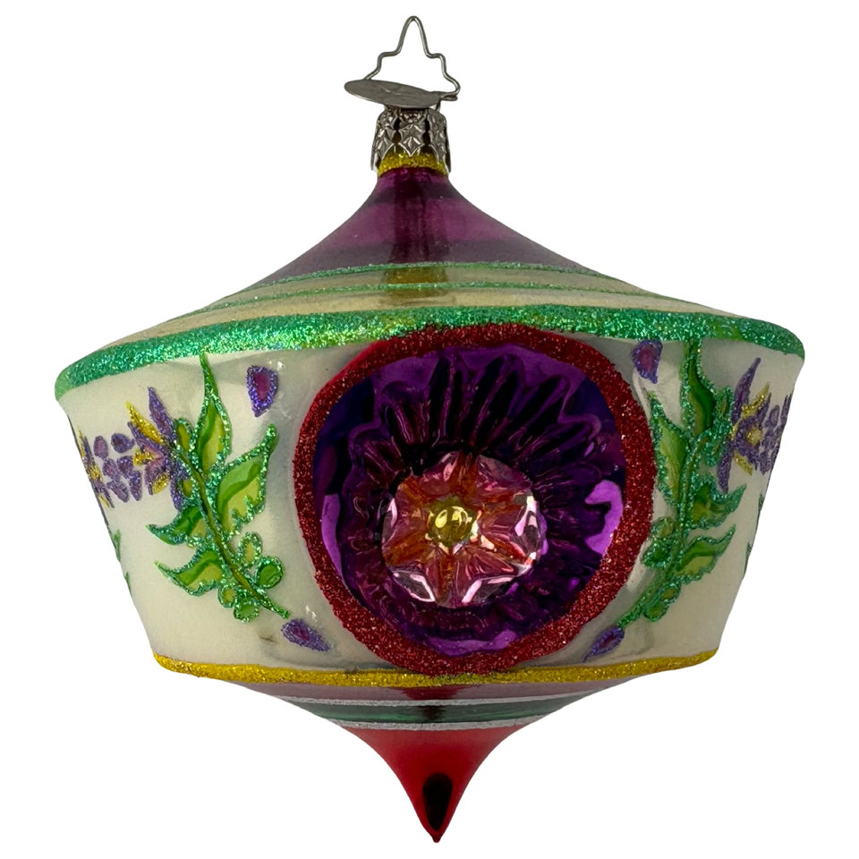 Vintage Christopher Radko Glass Ornament Triple Indent Reflector Purple ...