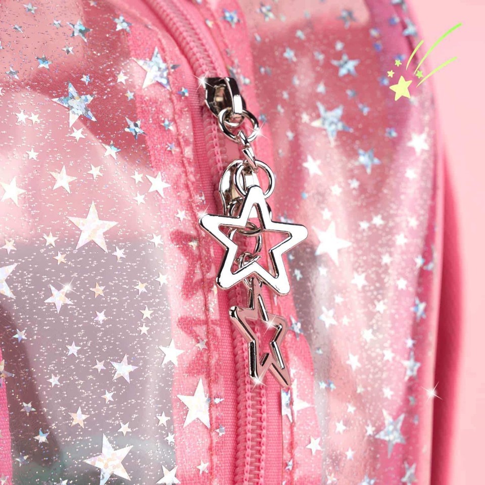 Glitter Pink Clear Backpack - Kawaii Cute School Supplies for Girls ...