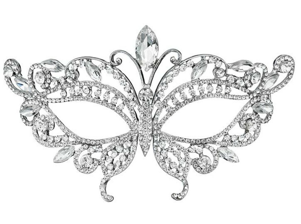 Women Metallic Crystal VENETIAN Masquerade Halloween Fancy Ball Face ...