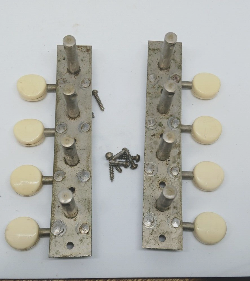 Vintage Waverly Mandolin Tuners 4x4 Mando Plate Tuning Pegs Natural ...
