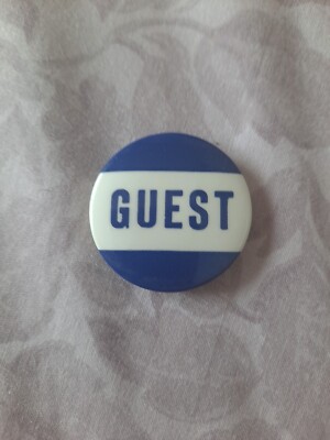 Vintage Guest Pinback Button Blue And White, 1.25" | eBay
