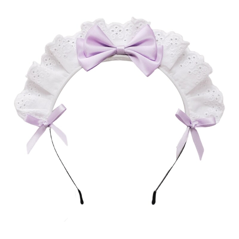 Japanese Hair Accessories Ruffled Lace Gothic Maid Cosplay Headband | eBay
