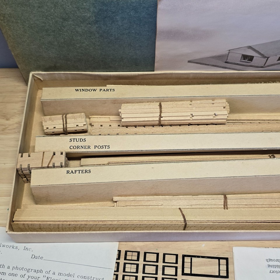 Rare 1950's MIN-SCALE MILLWORKS HO Flexi-Fit Building Kit #3 Kingston ...
