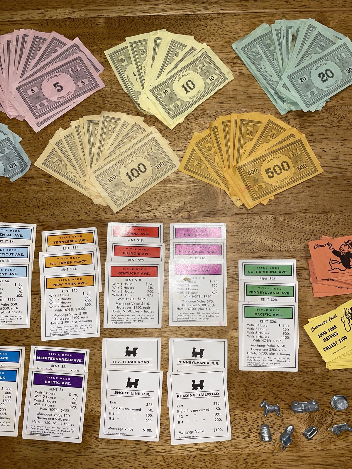 Vintage 1974 Monopoly Anniversary Edition ORIGINAL REPLACEMENT PARTS ...