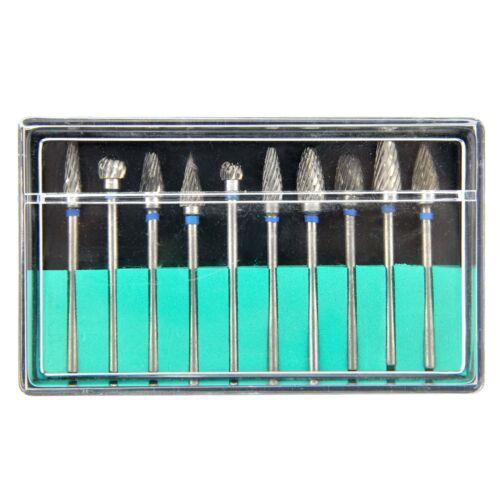 10* Tungsten Carbide Steel Dental Burs Burrs Lab Tooth Drill 2.35mm for ...