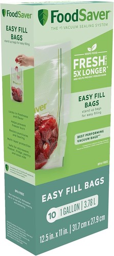 FoodSaver Easy Fill 1-Gallon Vacuum Sealer Bags | 1 Count (Pack of 1 ...