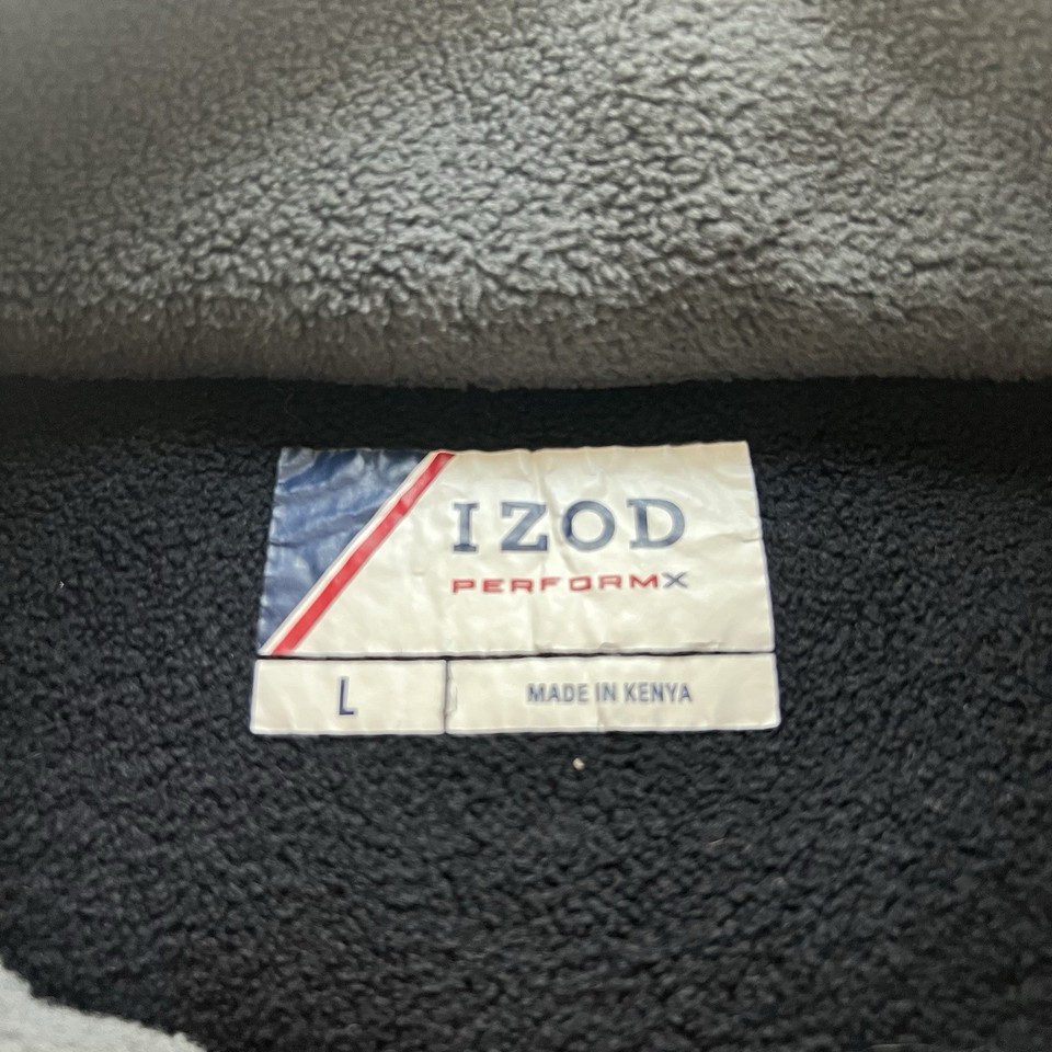 IZOD PerformX Fleece Vest Black Full Zip Athletic Outdoor Layer Men’s ...