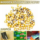 100pcs Mixed Mini Bees Self Adhesive Wooden Bumble Bee Craft Card Wood ...