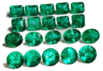 Natural Emerald Lot Loose Gemstone 8 to 10 Ct 20 Pcs Certified R06 | eBay