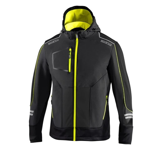 Sparco Tech Soft Shell Jacket (Teamwork) black yellow - size XXL | eBay