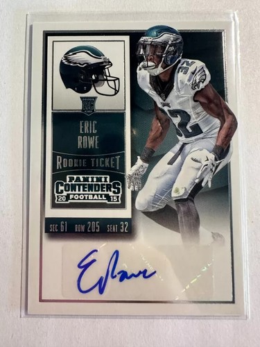 ERIC ROWE AUTO ROOKIE 2015 PANINI CONTENDERS AUTOGRAPH CARD UTAH UTES ...